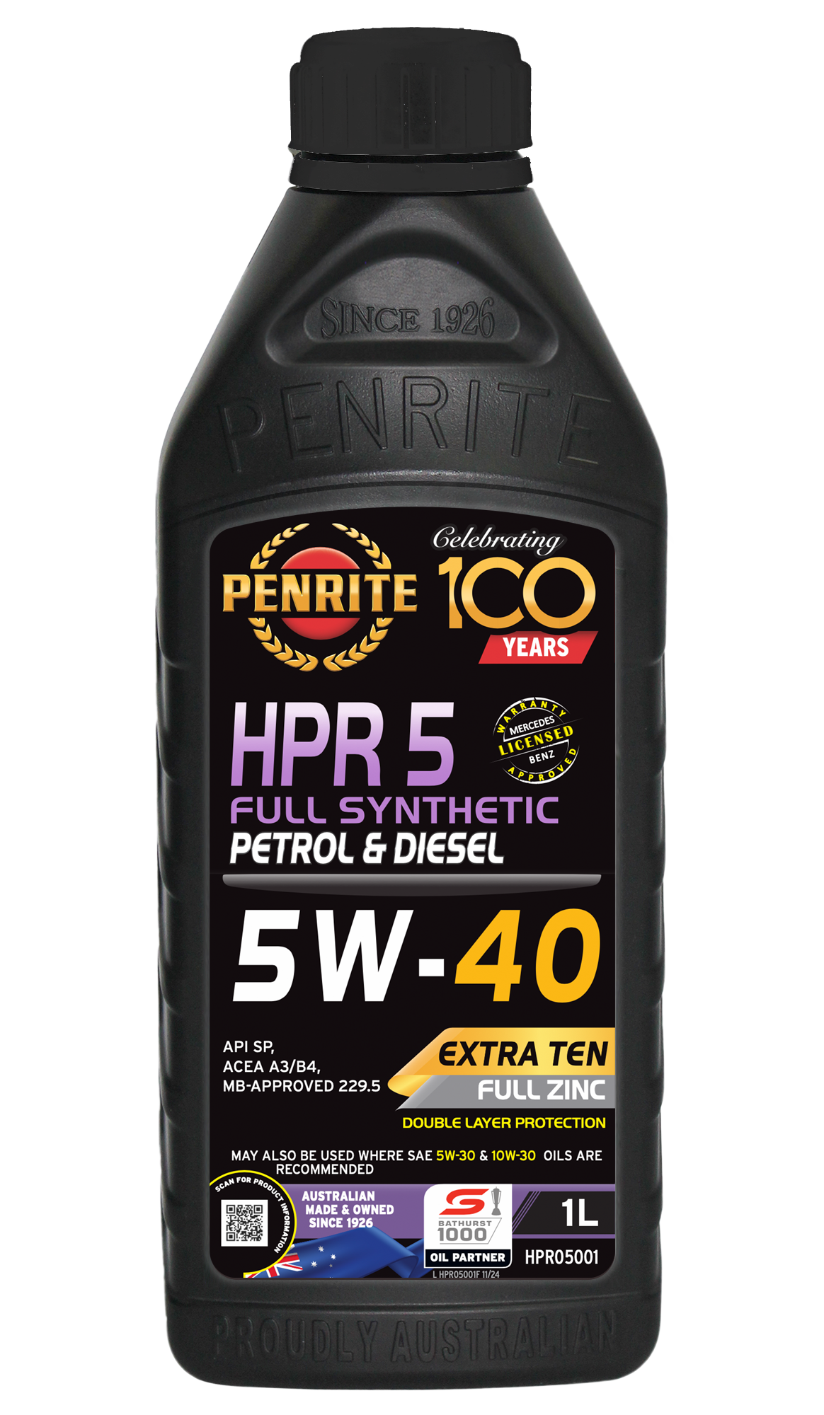 HPR 5 5W-40 (Full Synthetic) | Penrite Oil