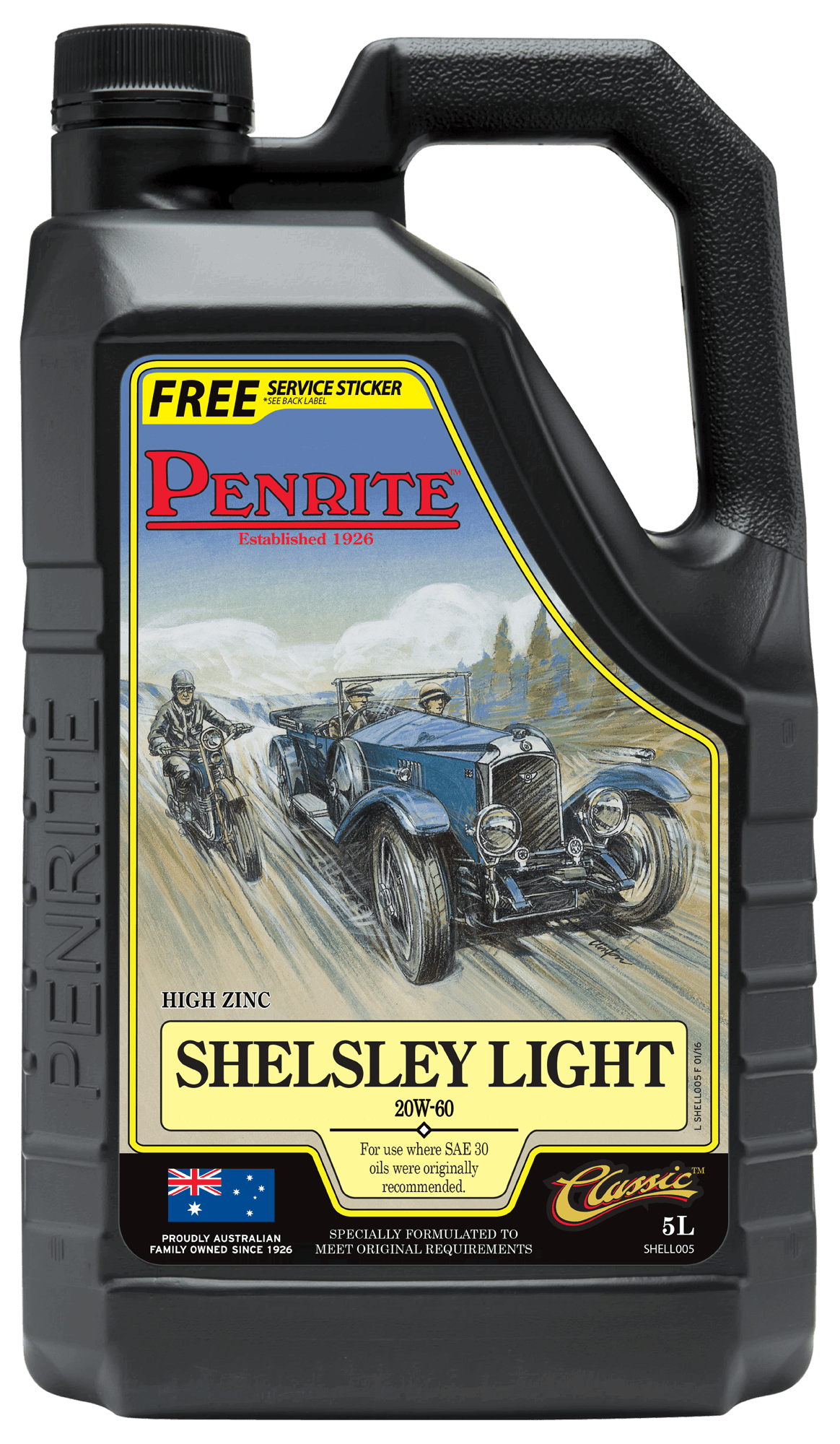 SHELSLEY LIGHT 20W-60 (Mineral) | Penrite Oil