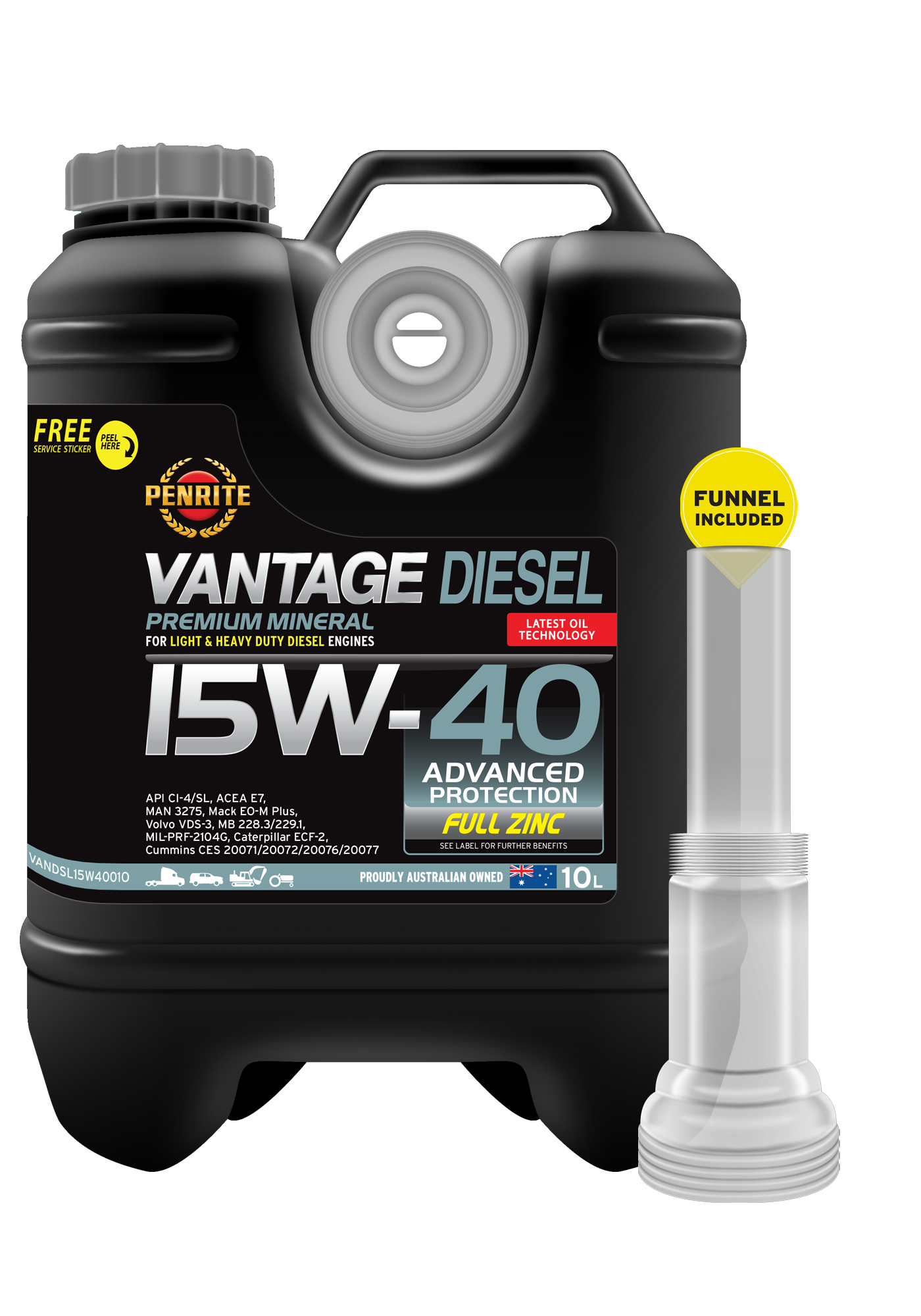 VANTAGE DIESEL 15W 40 MINERAL Penrite Oil